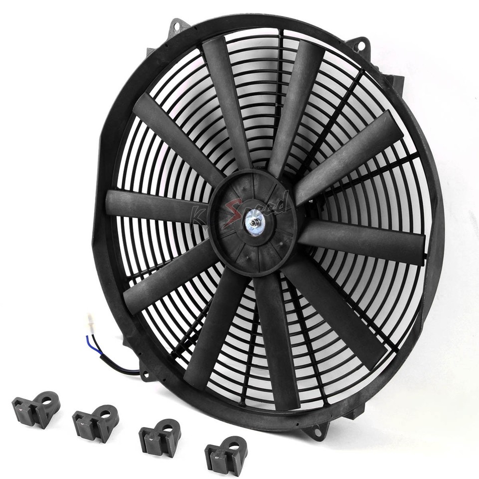 UNIVERSAL BLACK 16"12V ELECTRIC RADIATOR/ENGINE COOLING FAN+MOUNTING ...