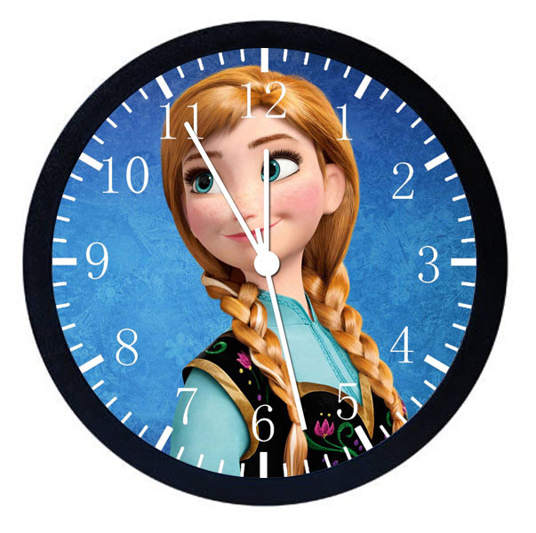 Disney Frozen Anna Black Frame Wall Clock Nice For Decor or Gifts W474 ...