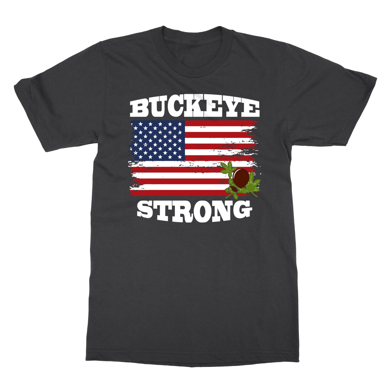 Ohio Buckeye Strong Ohio USA Flag Overlay Men's T-Shirt | eBay