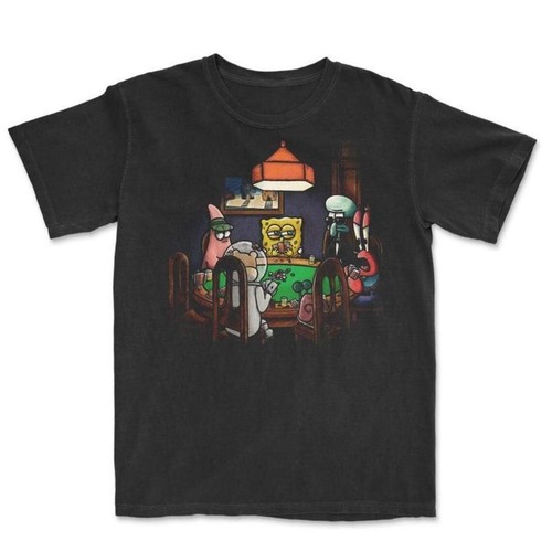 Funny Spongebob Playing Poker T-Shirt, Meme Genz Hoodie | eBay