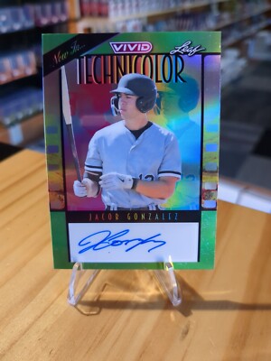 Jacob Gonzalez 2024 Leaf Vivid Technicolor Green Auto /4 SSP Chicago ...