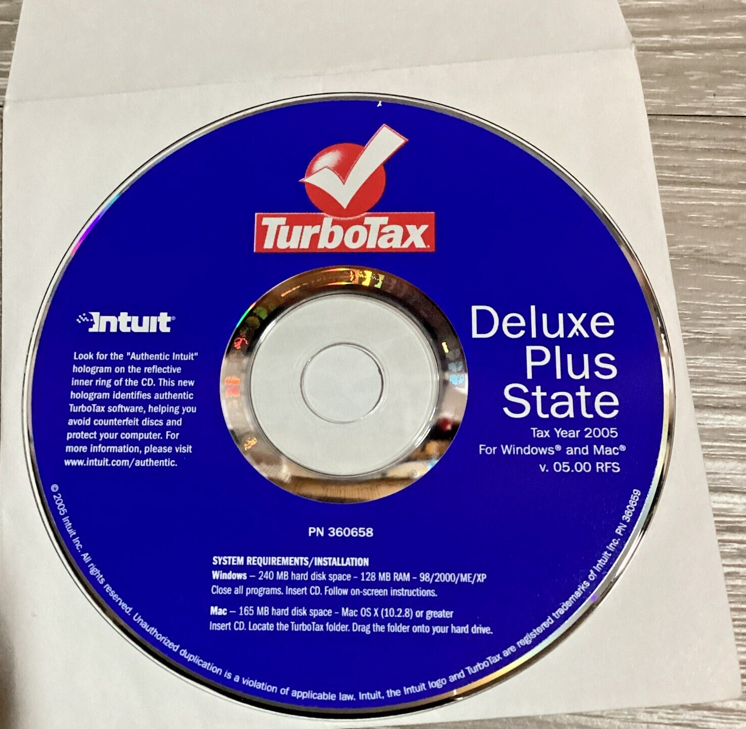 2005 TurboTax Deluxe Federal + State Deduction Maximizer CD Disc Only ...