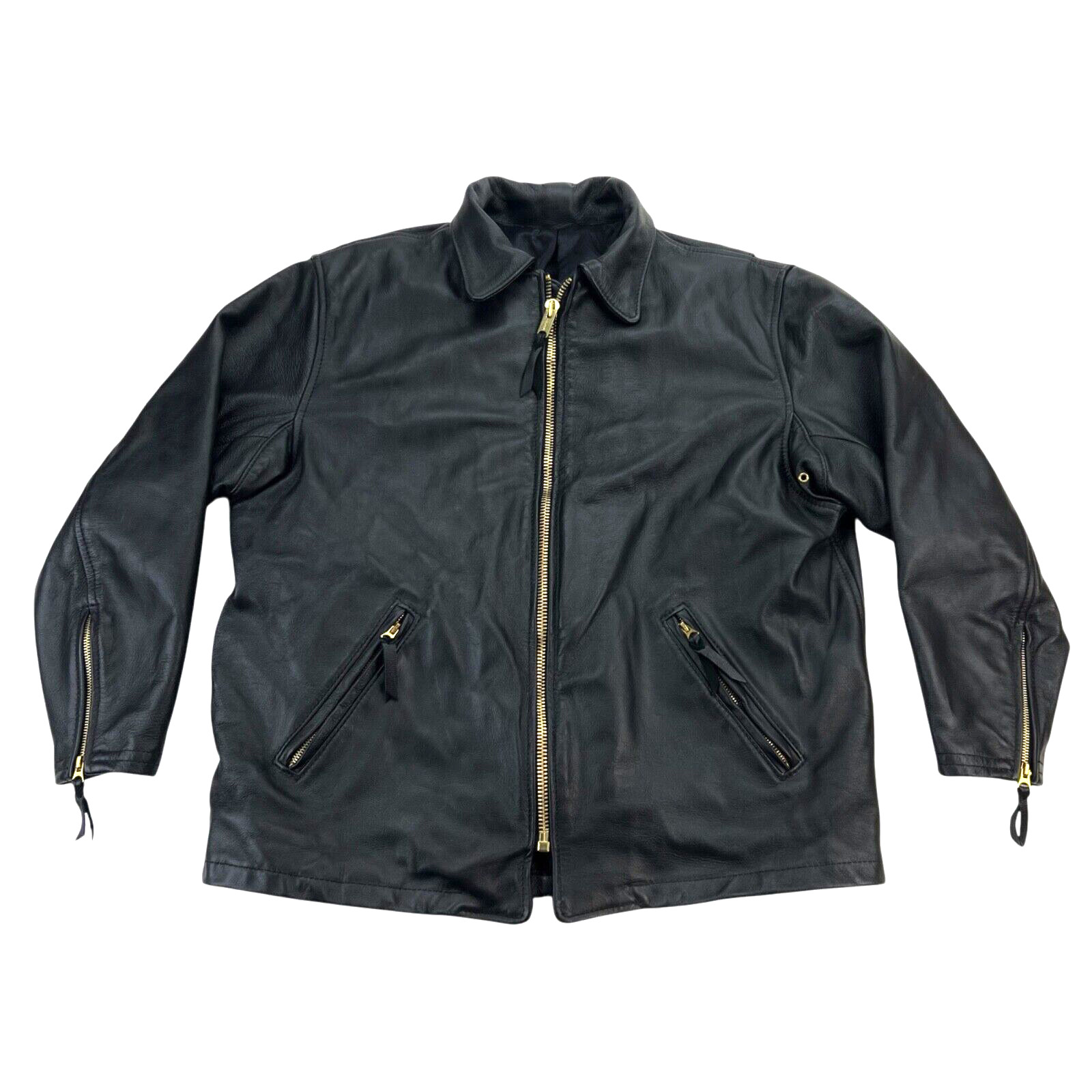 Langlitz Leathers Crescent Leather Biker Jacket XL 48… - Gem