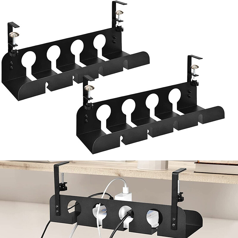 Metal Under Desk Cable Organizer Management Computer Wire Organizer ...