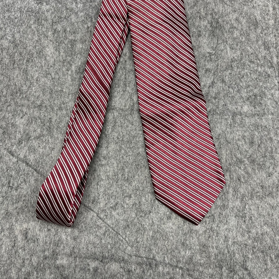 Brooks Brothers Tie Mens One Size Red White Stripe 100% Silk Made USA ...