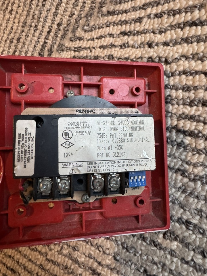 Wheelock MT-24-WM Fire Alarm Horn Strobe Wall Red | eBay