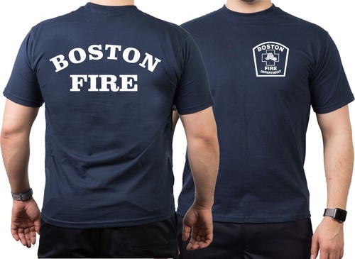 T-Shirt navy, Boston Fire Dept., Workshirt | eBay