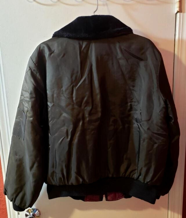 VINTAGE 40s WWII FLIGHT BOMBER JACKET BLACK AUTHENTIC… - Gem