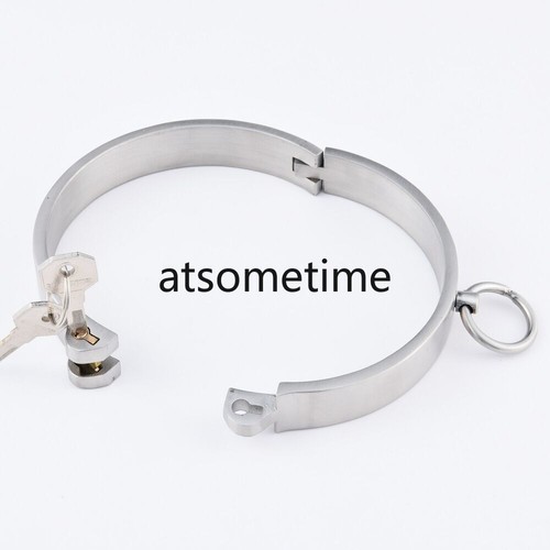 Metal Lockable Neck Cuff O Rings Collar Choker Posture Binding ...