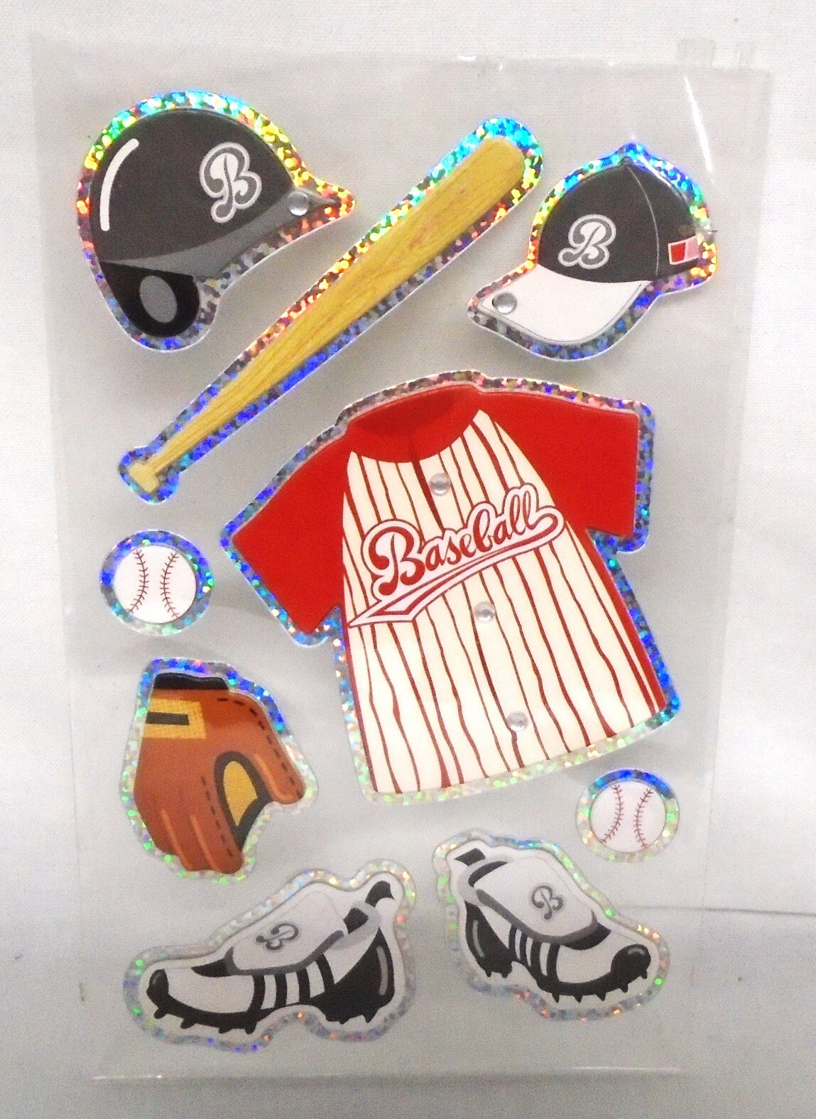 Open Package Dimensional Stickers Baseball Equipment Hat Cleats Free ...