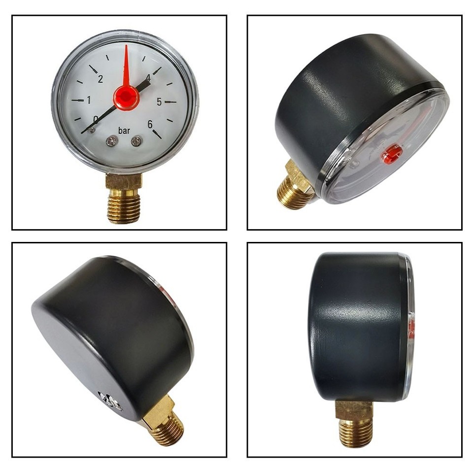 Measuring Pressure Gauge 0 6 Bar for Oil Air and For Water Applications | eBay UK