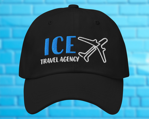 Funny ICE Hat ICE TRAVEL AGENCY Immigration and Customs Enforcement Dad ...