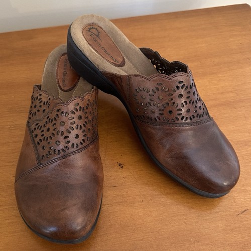 Earth Origins Comfort Shoes Womens Size 8.5 Perforated Leather Mule ...