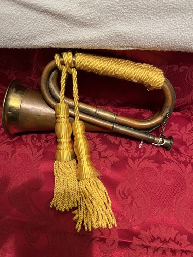 WW2 German Cavalry Bugle Copper Brass Yellow Tassels Rare Authentic ...