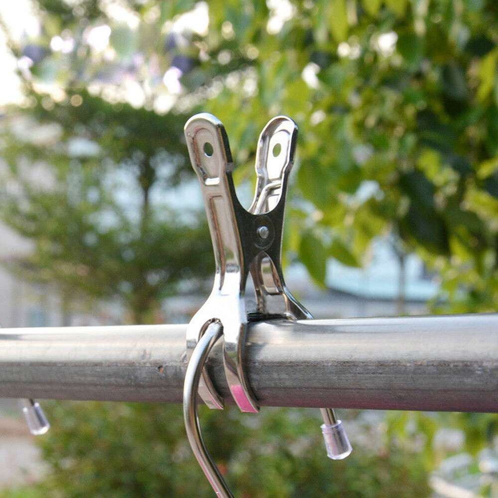 6/12PCS Beach Towel Clips Stainless Steel Clamps Pins Set Large Clothes ...