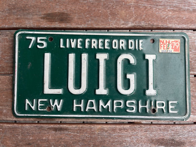1974/79 New Hampshire Vanity License Plate LUIGI | eBay