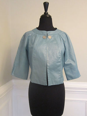 WEST 38th Swing Jacket Blazer Pale Blue Shimmer Sz S GORGEOUS! | eBay