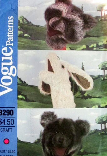 Vtg Vogue Hand Puppet Craft Pattern Raccoon Bear Dog | eBay