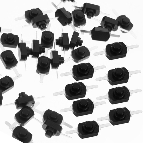 Mini Latching Push Button Switch 50pcs For Electrical Appliances Black ...
