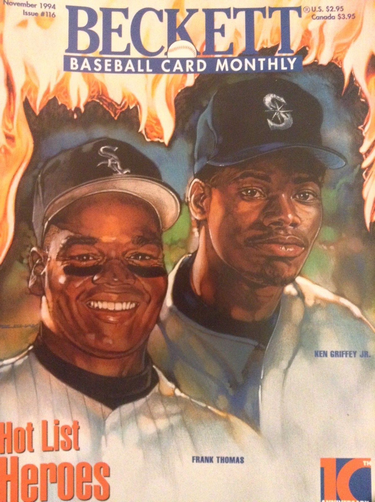 Beckett Tribute Magazine Frank Thomas Griffey Jr. November 1994 ...