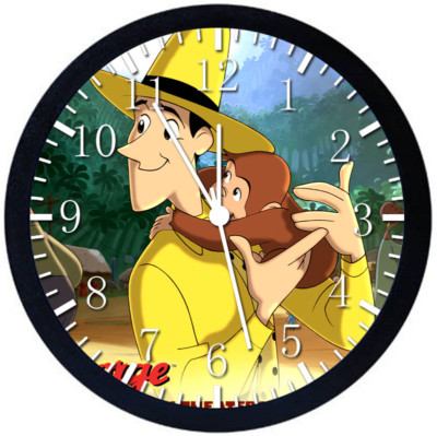 Curious George Black Frame Wall Clock Nice For Decor or Gifts Z173 | eBay