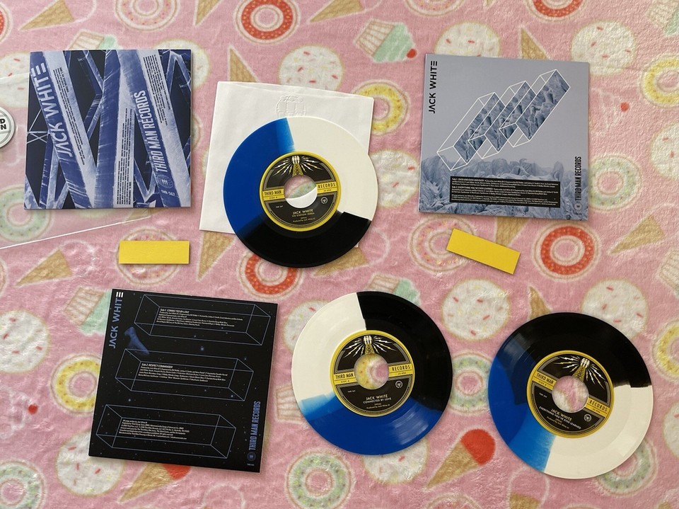 Jack White Tri-Color Vinyl 7" 45 Set Third Man Records TMR-541, TMR-553 ...