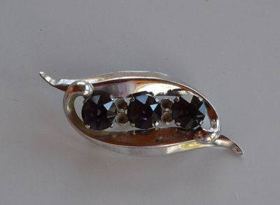 Big Vintage signed Bond Boyd Silver brooch pin amethyst crystal ...