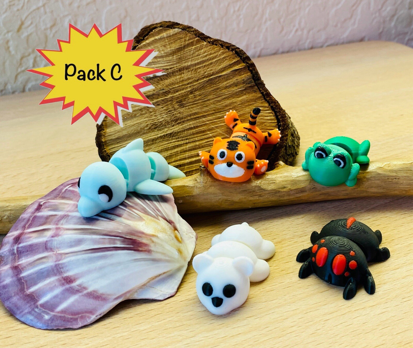 5 Flexi Articulated Animals - Choose your Flexi Tiny 3D Printed Fidget ...