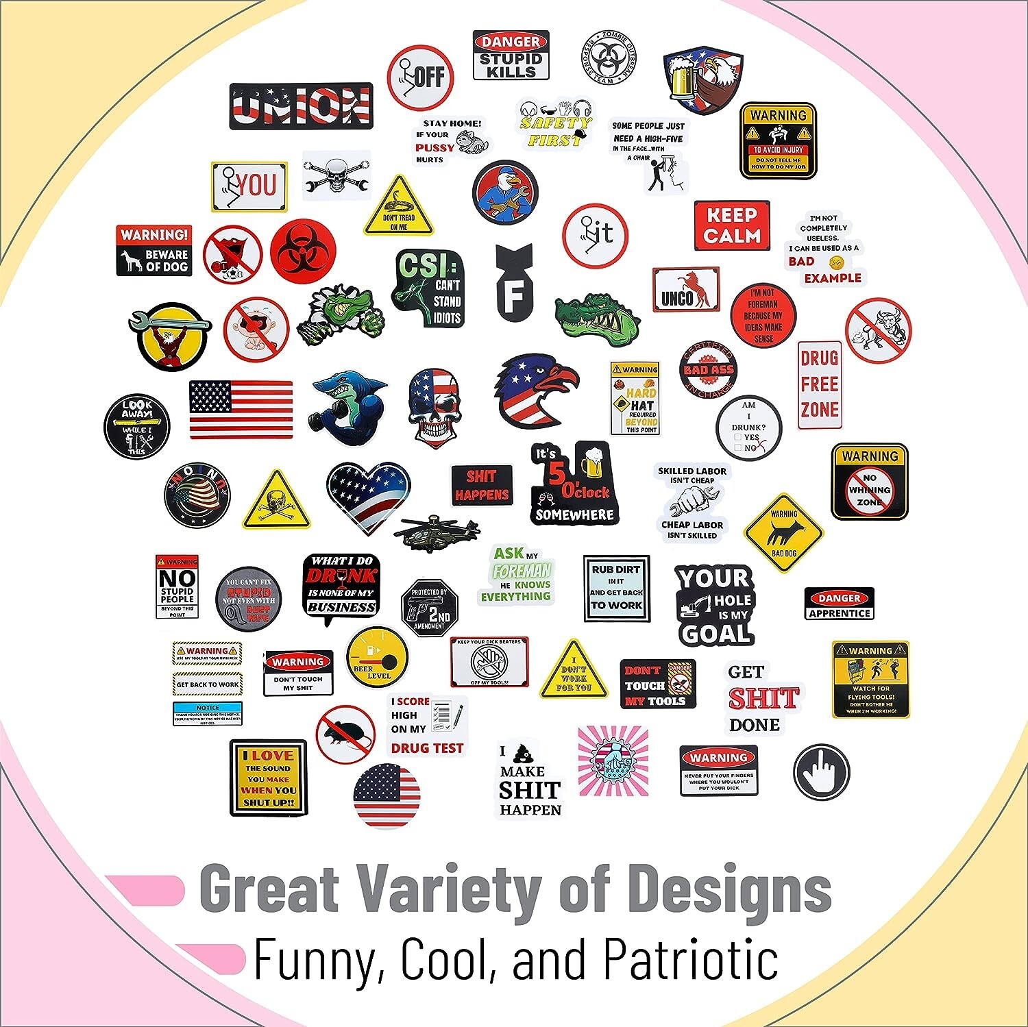 76 Pack Hard Hat Stickers Funny Tool Box Sticker Helmet Welding ...