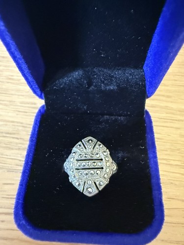 Nice silver ring with marquesite design | eBay UK