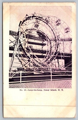 Postcard Loop The Loop Ride Coney Island Amusement Park Rollercoaster ...