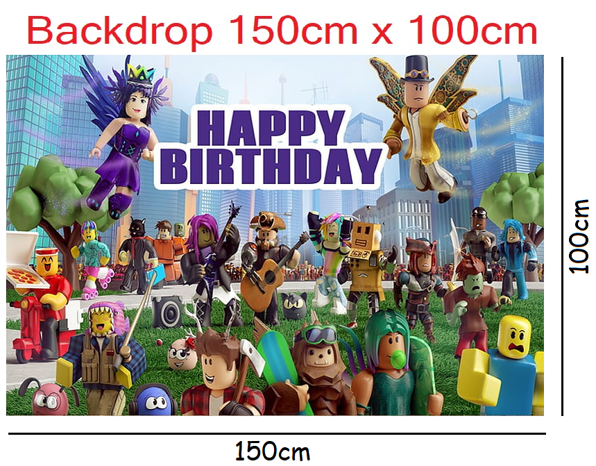 Roblox backdrop banner card gaming theme backdrop kids birthday party ...