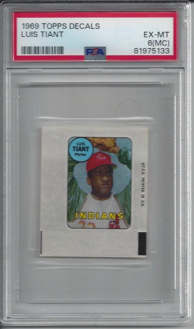 1969 Topps Decals Luis Tiant - PSA 6(MC) | eBay
