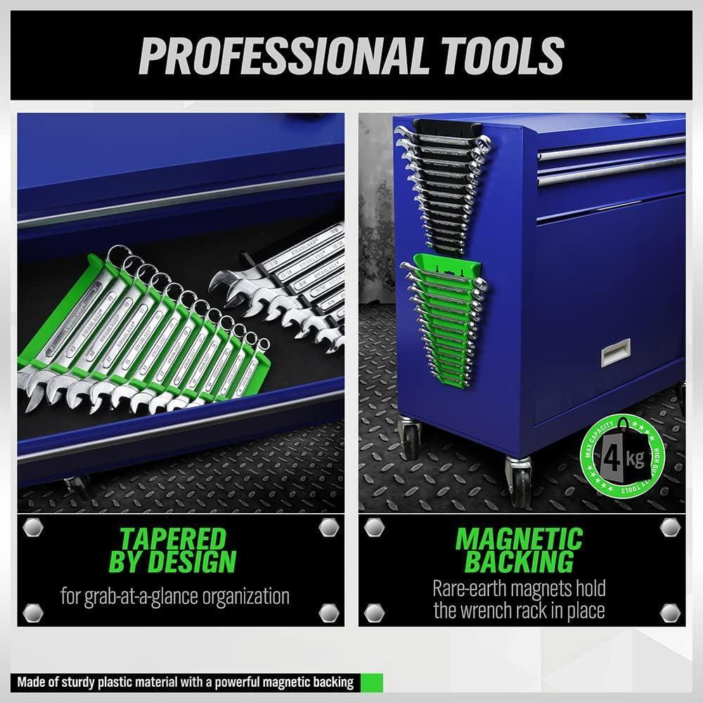 2Pcs Magnetic Spanner Rack 24 Piece Tool Storage Wrench Holder ...
