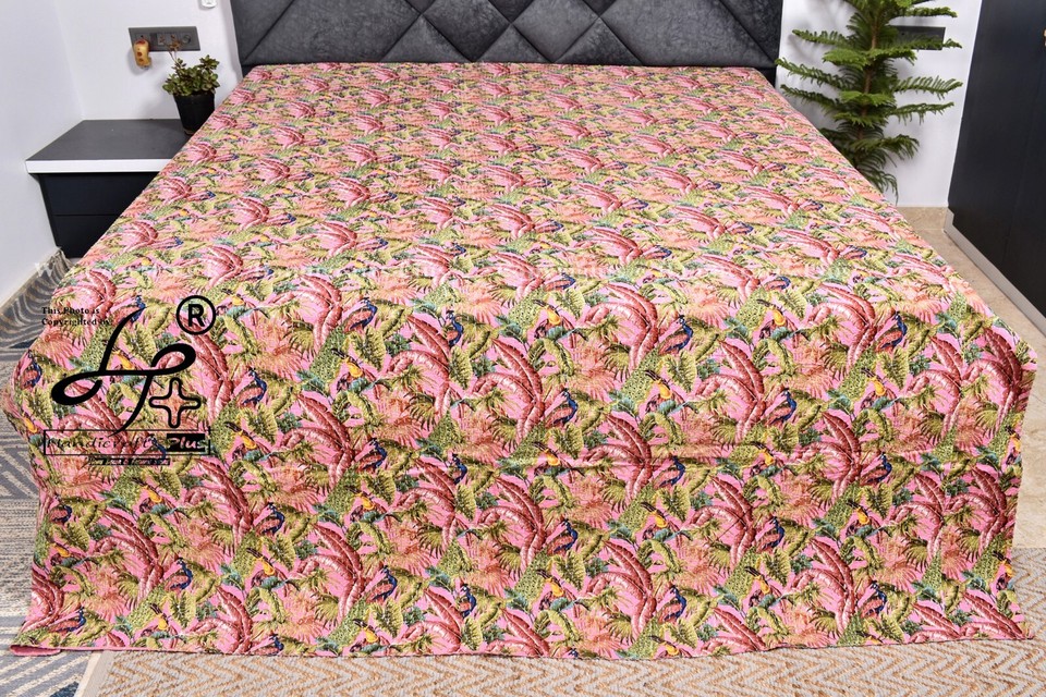 King Size Coverlets Home Bedding Pink Gudari Traditional Bedsheet Hobo ...