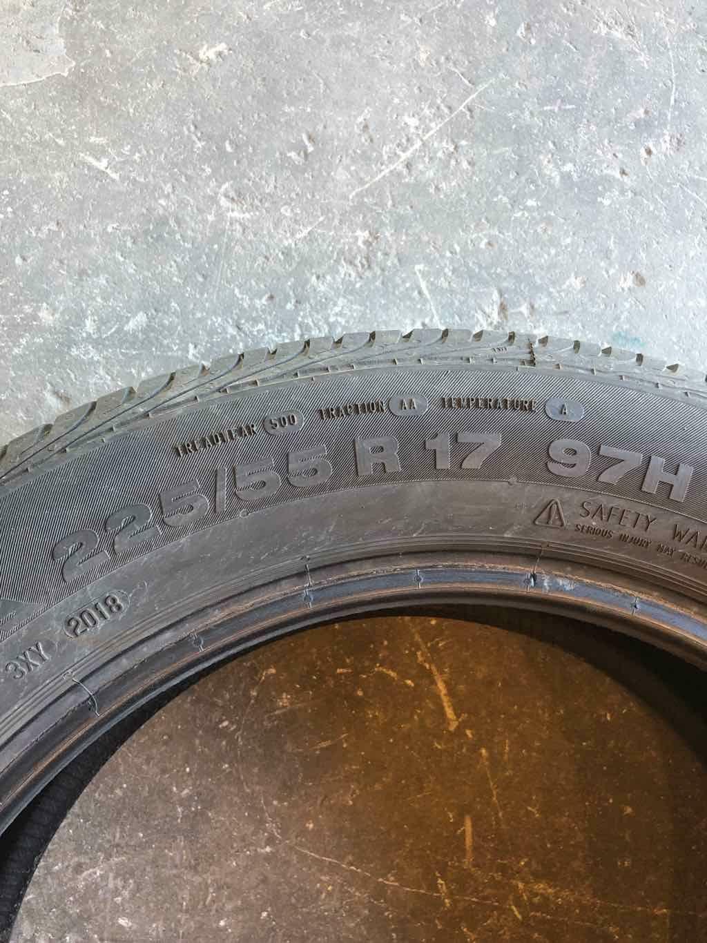225/55/R17 Tire tires Continental 17" Continental 17 inch Used 225 55 ...