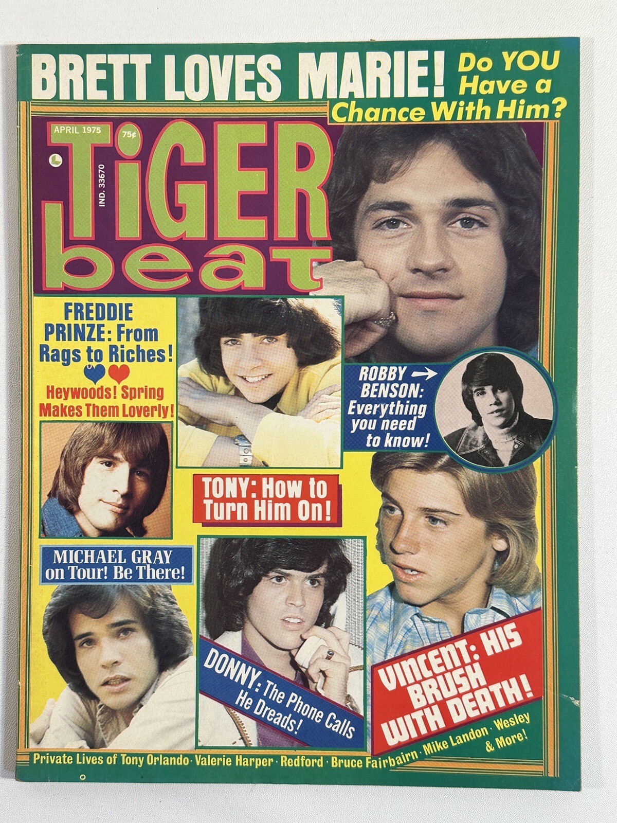 1975 TIGER BEAT Teen Magazine Linda Blair Donny Marie DeFranco Michael ...