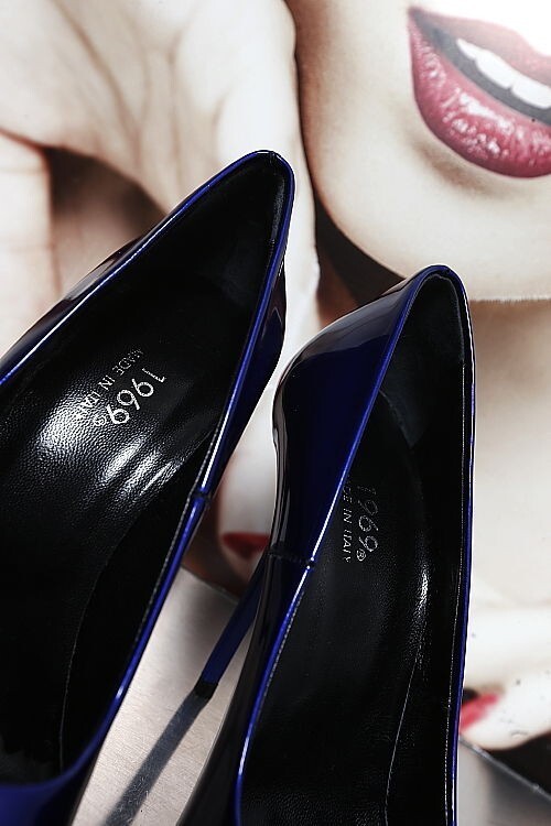 1969 Made in Italy High Heels Iconic Pointy Leather Pumps Blue 35 | eBay