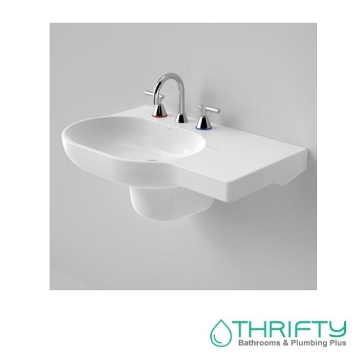 Caroma Opal 720mm Wall Basin with Right Hand Shelf, 3 Tap Hole White ...