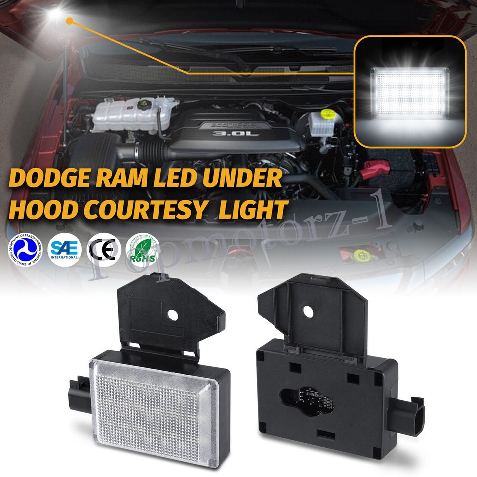 White Super Bright 3W LED Underhood Lamp For Dodge RAM Charger Jeep ...