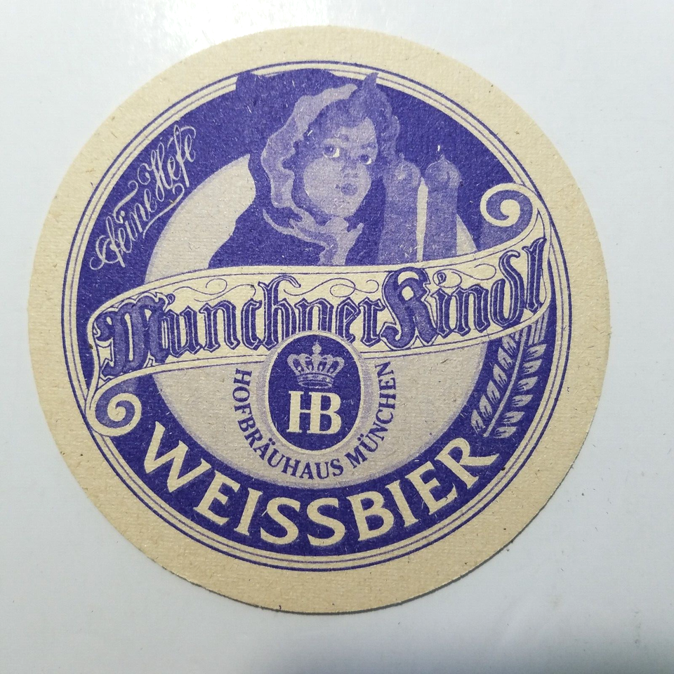 HB Munchener Kindl Weissbier Lot of 2 Beer Coasters 4" Diameter | eBay