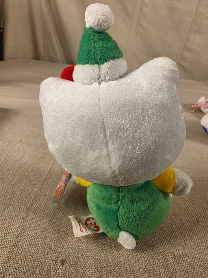 Ty Beanie Babies Hello Kitty Plush Christmas Elf with Candy Cane 6 ...