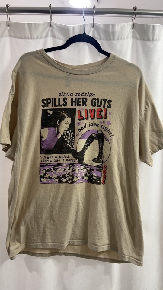 Adult XL Olivia Rodrigo "Spill Her Guts" 2024 World Tour White Cotton ...