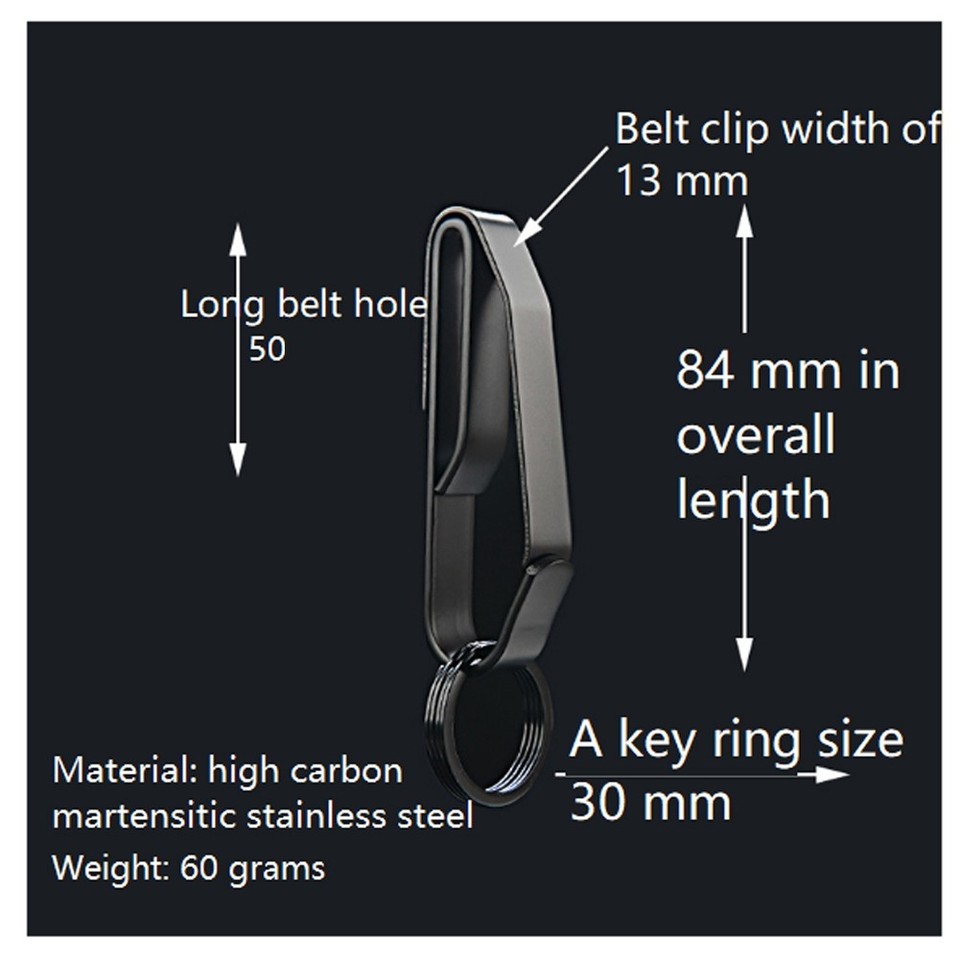 2Pcs Duty Belt Key Holder, Release Key Clip for Belt,Stainless Steel ...