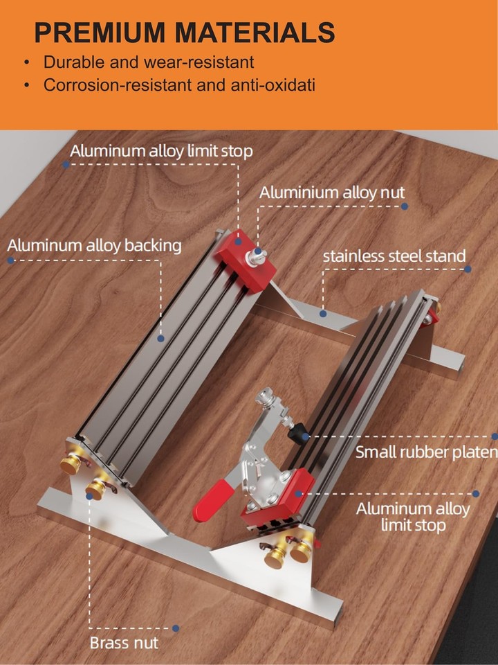 Drawer Jig Locator, 1/2in‑16in Adjustable Spline Clamp with 4 Flip ...