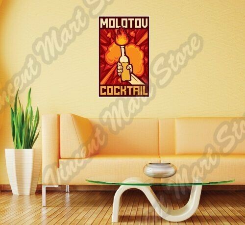 Molotov Cocktail Bomb Propaganda Violence Wall Sticker Interior Decor ...