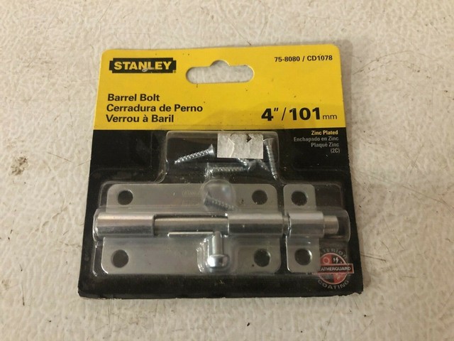 Stanley Barrel Bolt 4in 75-8080 Zinc Plated 101mm for sale online | eBay