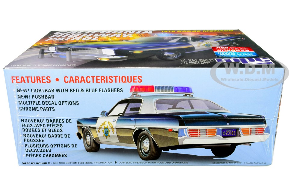 SKILL 2 MODEL KIT 1978 DODGE MONACO "CHP" POLICE CAR 1/25 SCALE BY MPC ...