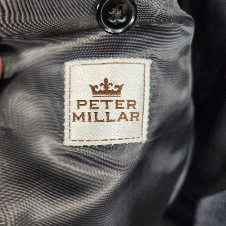 Peter Millar Mens 2 Button Sport Coat Tag Size 48T Gray Plaid 100% Wool ...