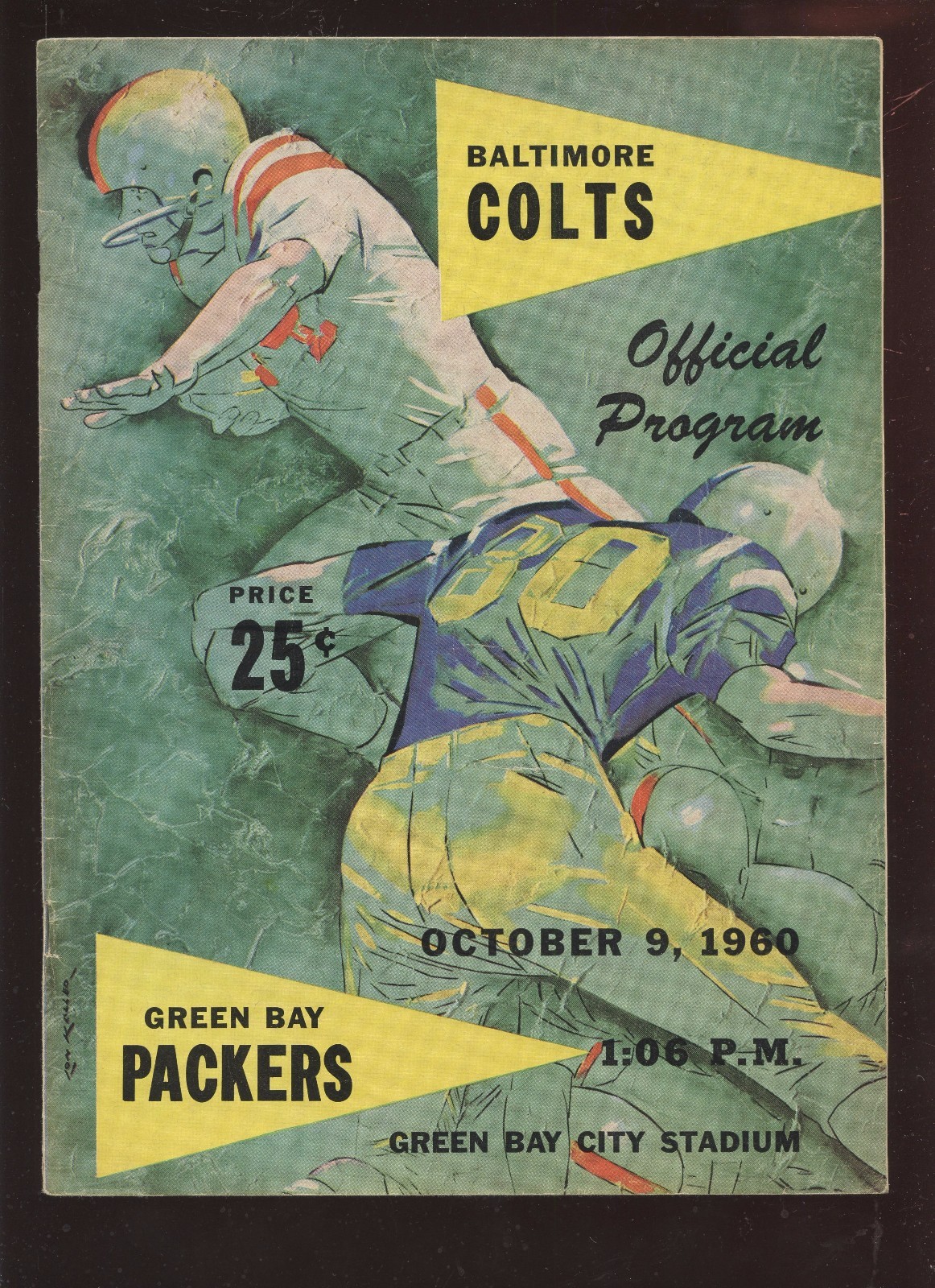 October 9 1960 NFL Program Baltimore Colts at Green Bay Packers VGEX | eBay